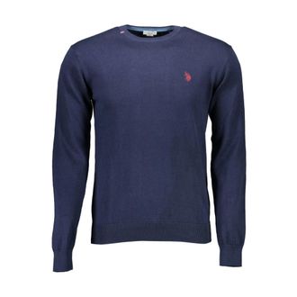 U.S.Polo Association Blaues Rundhals-Sweatshirt Burt - - Knitwear - Herren - Blau - M