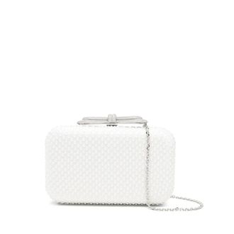 Mach & Mach Mach & Mach, Femme, Sacs, Blanc, Taille: ONE Size Double Bow Satin Clutch