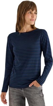 Cecil 3227847 T-Shirt rayé, Urban Dark Blue, XXL Femmes