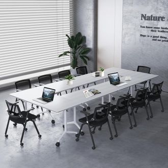 Generic Klappbarer Konferenztisch, mobiler B&uuml;rotisch mit ger&auml;uschlosen Rollen - moderner rechteckiger Tisch f&uuml;r Besprechungen und Schulungen