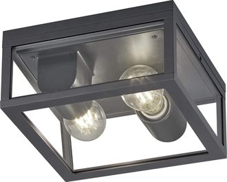Trio Leuchten Außen Deckenleuchte Garonne 601860242, Aluminium Druckguss Anthrazit, exkl. 2x E27