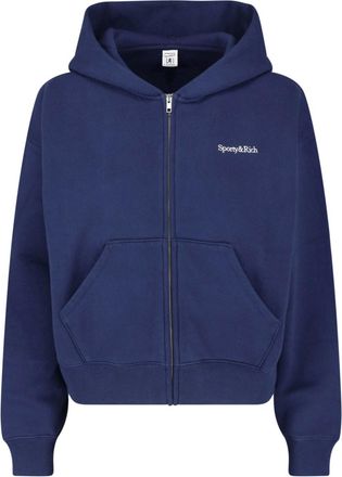Sporty & Rich Zip-Up Hoodie With Logo