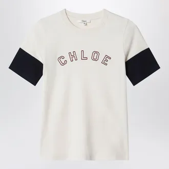 Chlo&eacute; elfenbeinfarbenes Baumwoll-T-Shirt