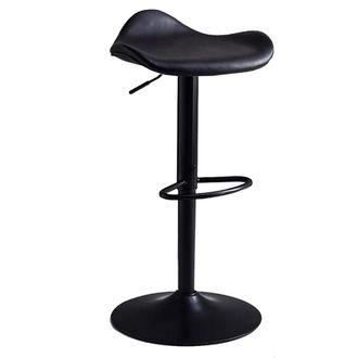 Generic Verstellbare Schwarze Barhocker, drehbare K&uuml;chenst&uuml;hle in Tresenh&ouml;he, Moderne Bistro-Sitzm&ouml;bel ohne R&uuml;ckenlehne aus PU-Leder f&uuml;r das Esszimmer