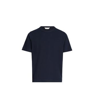 Selected runder Nacken t -Shirt in Bio -Baumwolle - Blau