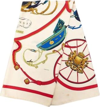 Herm&egrave;s Pre-owned Foulard Springs - Femme - Pre-owned - Beige - Taille: ONE Size