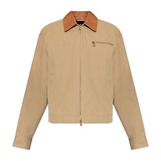 Versace Jacke mit Lederkragen - - Jackets - Herren - Beige - L