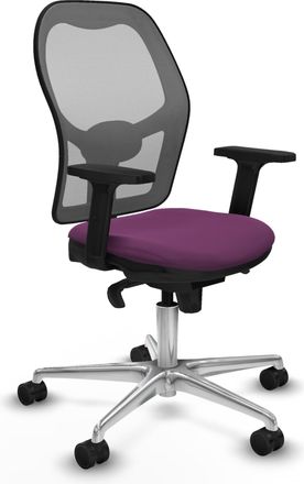 Piqueras y Crespo B&uuml;rostuhl mit 2D-Armlehnen, h&ouml;henverstellbare Lendenwirbelst&uuml;tze, mit 5 Positionen und injiziertem Schaumstoff, Grau/Violett