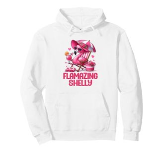 BDAZ Flamazing Shelly Pink Flamingo Tropical Beach Trip Damen Pullover Hoodie