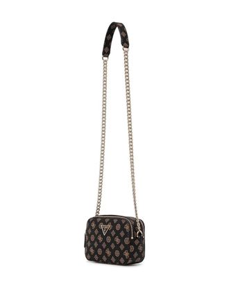 Guess Co mini sac &agrave; bandouli&egrave;re Noelle 4G &agrave; plaque logo - Noir