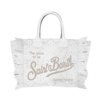 MC2 Saint Barth Femme, Sacs, Blanc, Taille: ONE Size Sac bandouli&egrave;re Vanity Canvas