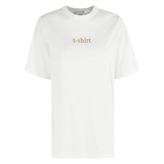 Alysi Milchfarbenes T-Shirt mit Rundhalsausschnitt - - Tops - Damen - Wei&szlig; - XS