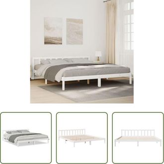 vidaXL vidaXL Holzbett extra lang - Massivholzbett Extra Lang ohne Matratze Wei&szlig; 200x210 Kieferholz