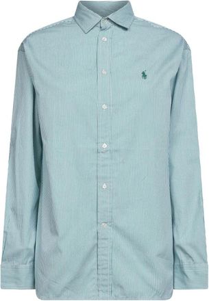 Polo Ralph Lauren Femme, Blouses et Chemises, Vert, Taille: 38 FR Chemise en coton ray&eacute; coupe d&eacute;contract&eacute;e