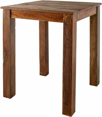 Massivmoebel24 Table à manger 60x60 Bois de récupération laqué Multicolore nature of spirit 123