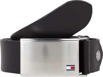 Tommy Hilfiger Herren Gürtel Plaque Belt 3,5 cm Ledergürtel, Schwarz (Black), 100 cm