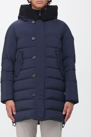 Peuterey Kurze wasserabweisende Nylon-Daunenjacke Brabha mit Shearling-Kapuze