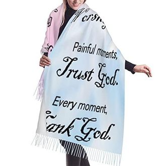 Generic Châle Avec Versets Catholiques Et Écritures Inspirantes Glands Foulard Quotidien Echarpe Cadeau Classique Étole Châle De Femme