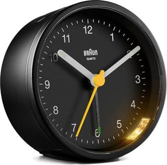 Braun Réveil analogique Classique avec Fonction Snooze et lumière, Mouvement à Quartz Silencieux, bip de lAlarme en Crescendo, en Noir, modèle BC12B