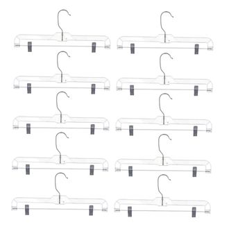 PartyKindom 10 St&uuml;ck Teiliges Verstellbare Rockb&uuml;gel mit Clips rutschfeste Hosenb&uuml;gel aus Transparentem Material Platzsparend f&uuml;r Kleiderschrank f&uuml;r R&ouml;cke Hosen S