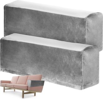 Artibetter Lurrose 2 Stück Teiliges Elastische Sofa Armlehnenbezüge Passend für Leder Stoffsofas Schützende Couch Armlehnen schonbezüge in Dunkelgrau rutschfest 
