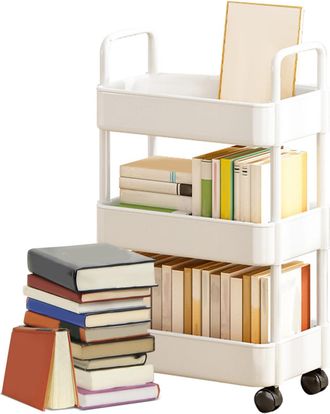 Generic Roll-Lagerwagen, Rollwagen-Organisator - Rollwagen,3/4-st&ouml;ckiger Stauwagen auf R&auml;dern, multifunktionale Lagerregale f&uuml;r, Bad, Waschk&uuml;che