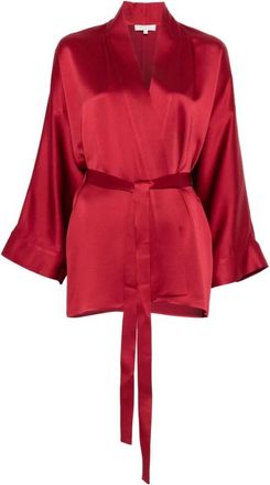 Antonelli Femme, Manteaux, Rouge, Taille: 46 FR Kimono à Panneaux Satinés
