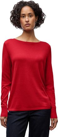 Street One Damen 3015618 Basic Pullover, Racing Red, 42 EU