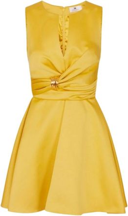 Elisabetta Franchi Femme, Robes, Jaune, Taille: 42 FR Duchess Satin Dress