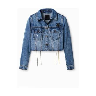 Desigual Power Schn&uuml;rungs-Denimjacke - - Jackets - Damen - Blau - M