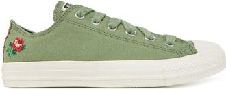 Converse Sneakers aus Stoff Chuck Taylor All Star Rose Cross Stitch A13658C Gr&uuml;n