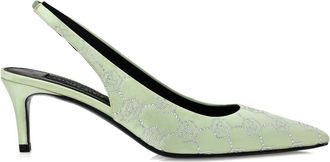 Philipp Plein escarpins orn&eacute;s de strass &agrave; bride arri&egrave;re 55 mm - Vert