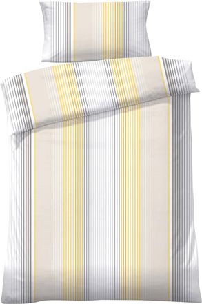 Dyckhoff Bettwäsche Weichfrottier senf-beige-grau Größe 1x 135x200 cm + 1x 40x80 cm