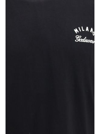GCDS Logo-Printed Cotton T-Shirt - Black