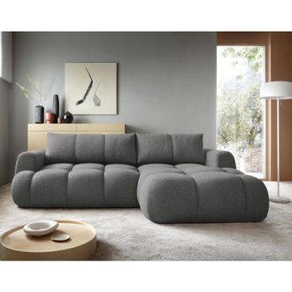 Best Mobilier Bestmobilier - Yulin - canap&eacute; dangle droit 4 places convertible avec coffre en tissu bouclette