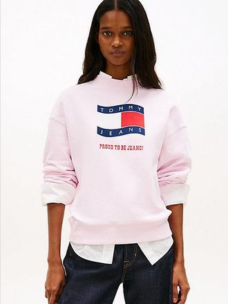 Tommy Hilfiger Sweat boxy en tissu &eacute;ponge &agrave; drapeau ondul&eacute;