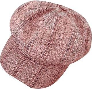 Generic Chapeau fran&ccedil;ais pour filles hiver vintage femmes hiver plaid chapeau Newsboy b&eacute;ret capberets tout-petits, Rouge, taille unique