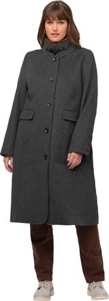 Ulla Popken Damen, große Größen, Landhaus Mantel mit Webpelz