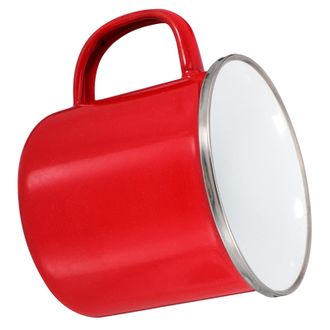 NUOBESTY Emaillebecher mit Edelstahlrand 500 ml Retro Metall Kaffeetasse f&uuml;r B&uuml;ro Camping und Outdoor W&auml;rmeisolierter Vintage Teebecher