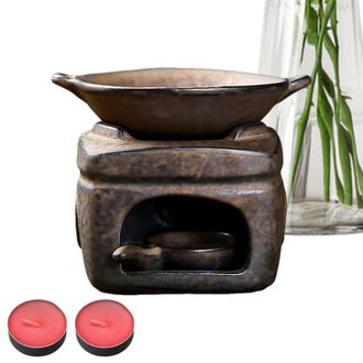 Generic Aromatherapie-Brenner aus Keramik, dekorativ und sicher, mit 2 Kerzen, Duftbrenner und Aroma-Diffusor, f&uuml;r Zuhause, B&uuml;ro, Schlafzimmer, Entspannung