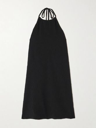 Hunza G Neckholder-minikleid Aus Original Crinkle-material - Schwarz