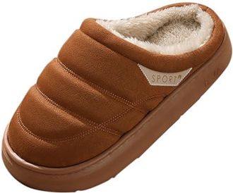 Generico Pantoufles en coton &eacute;pais pour homme et femme - Printemps automne et hiver - Int&eacute;rieur - Doux - Non silencieux - Chaud - Bout envelopp&eacute; - Couple - M&ecirc;m
