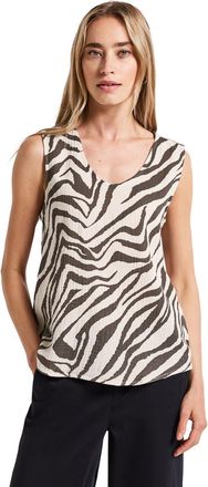 Street One Damen A345796 Gemustertes Blusentop, Nomad Brown, 46