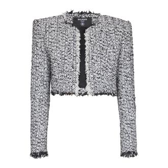 Balmain Kurze Jacke aus Tweed - - Jackets - Damen - Schwarzk - M