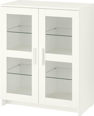 IKEA Ikea BRIMNES Schrank mit T&uuml;ren, 78x95 cm, Glas/Wei&szlig;