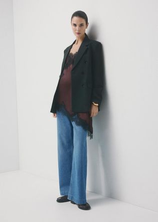 Mango Umstands-Jeans Wide Leg mittelblau - Damen - 34 - MANGO