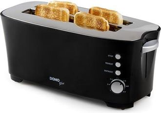Domo DO961T Toaster B-Smart - 2 Toastschlitze f&uuml;r 4 Toasts - Cool Touch Geh&auml;use - Schwarz
