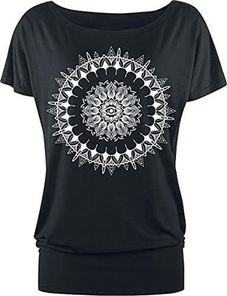 Gothicana by EMP Femme T-Shirt Noir avec imprim&eacute; Mandala XL