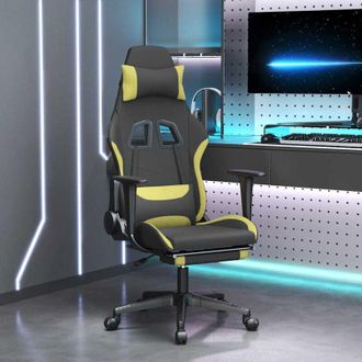 vidaXL Vidaxl - Gaming-Stuhl mit Massage & Fu&szlig;st&uuml;tze Schwarz und Hellgr&uuml;n Stoff