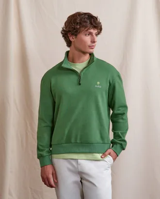 Faguo Sweat zipp&eacute; vert coton bio
